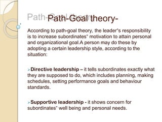 UNIT-6 LEADERSHIP AND ITS STYLE PPT DOCX | PPT