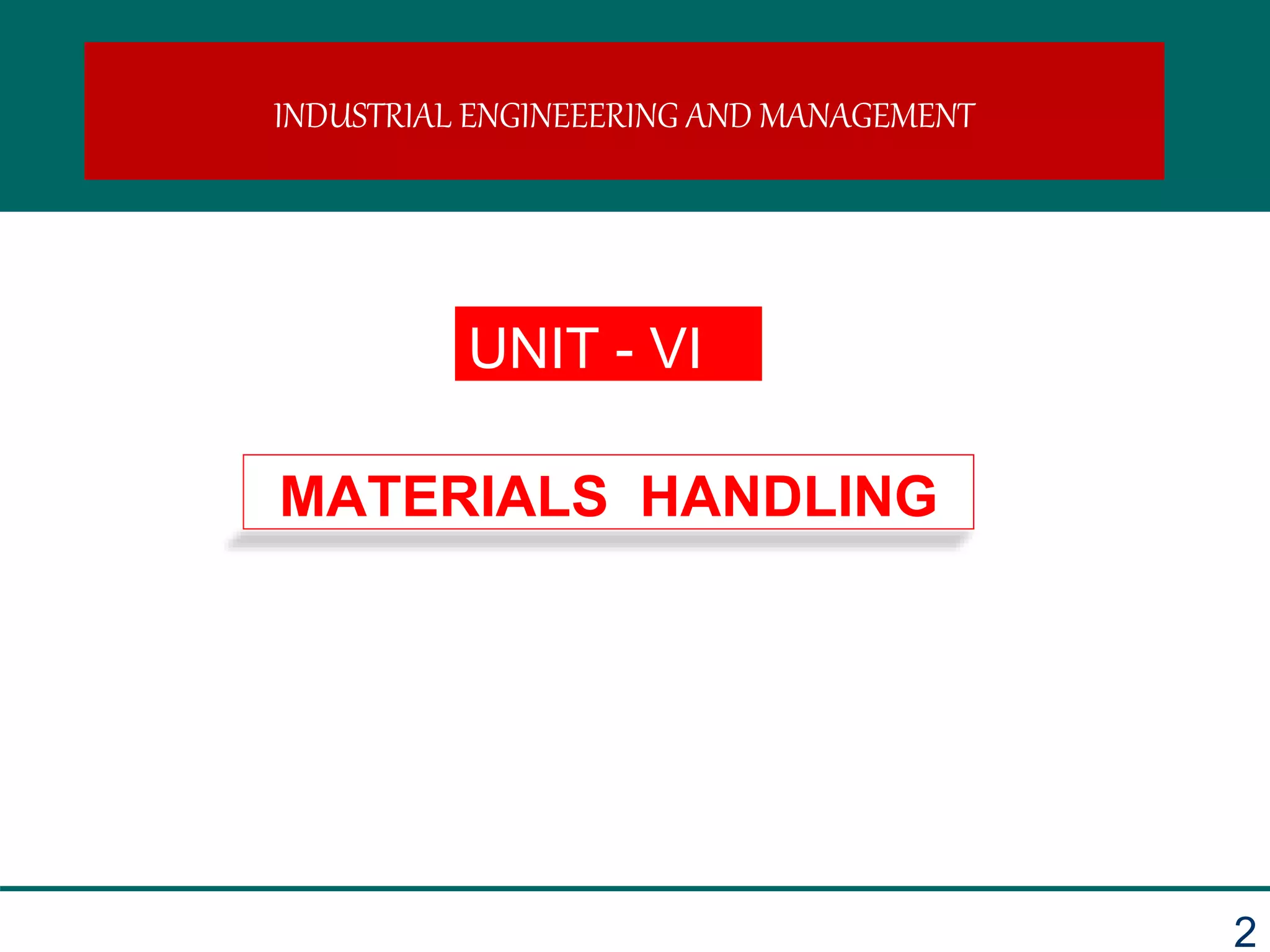 Unit 6 material handling | PPT