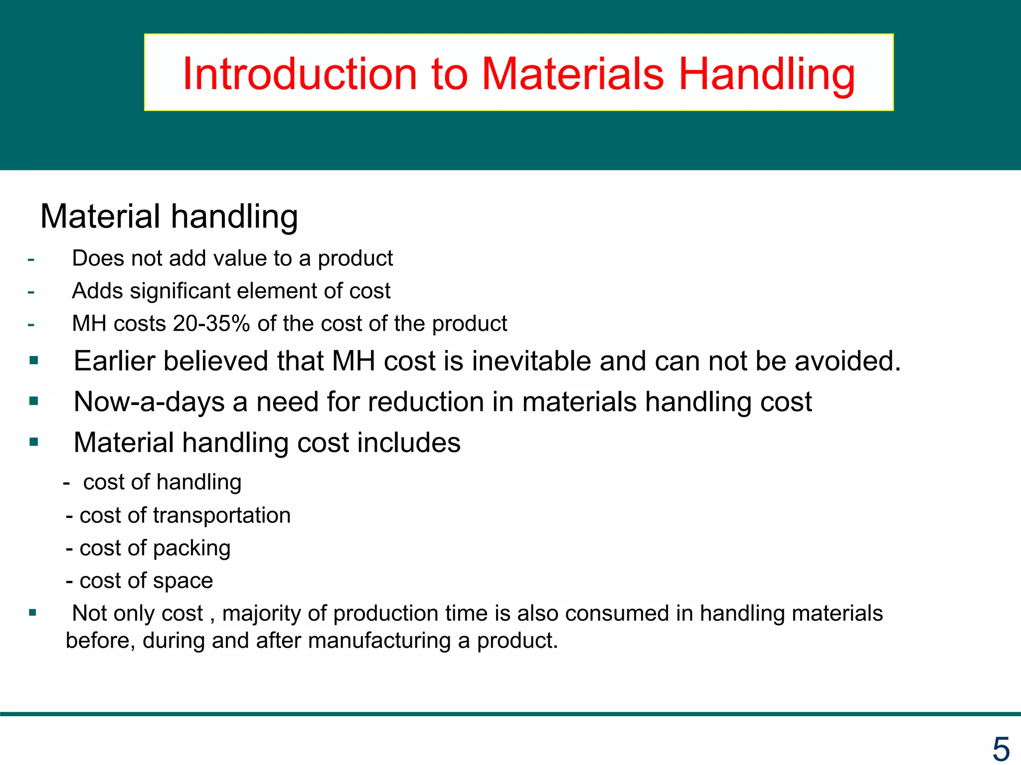 Unit 6 material handling | PPT