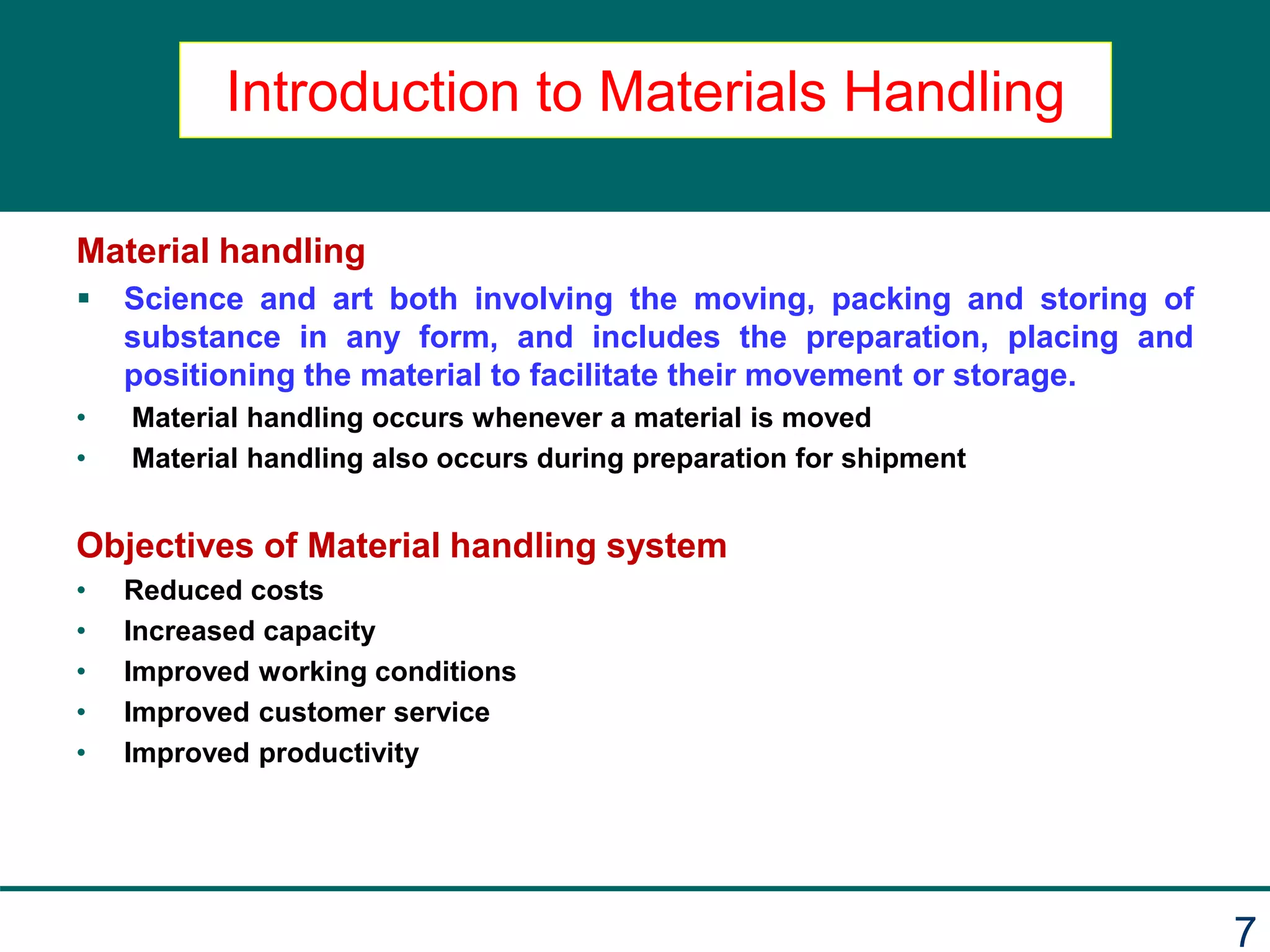 Unit 6 material handling | PPT