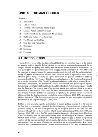 Unit 6 thomas hobbes | PDF