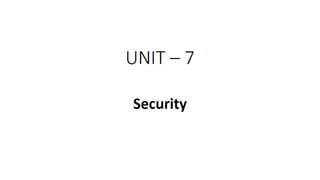 DBMS Unit 7 - Security | PPT