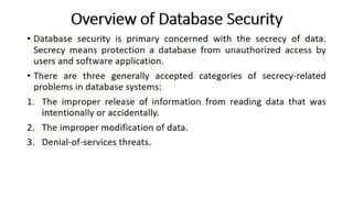 DBMS Unit 7 - Security | PPT