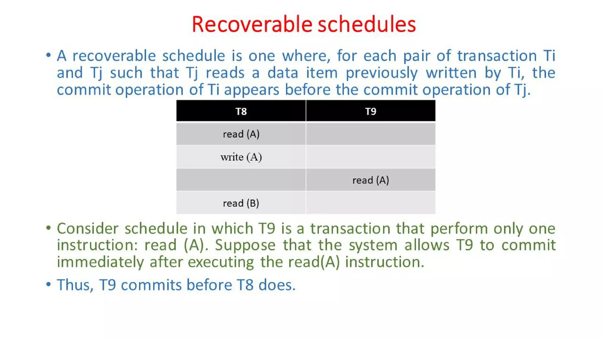 DBMS Unit - 7 - Transaction Processing | PDF | Databases | Computer ...