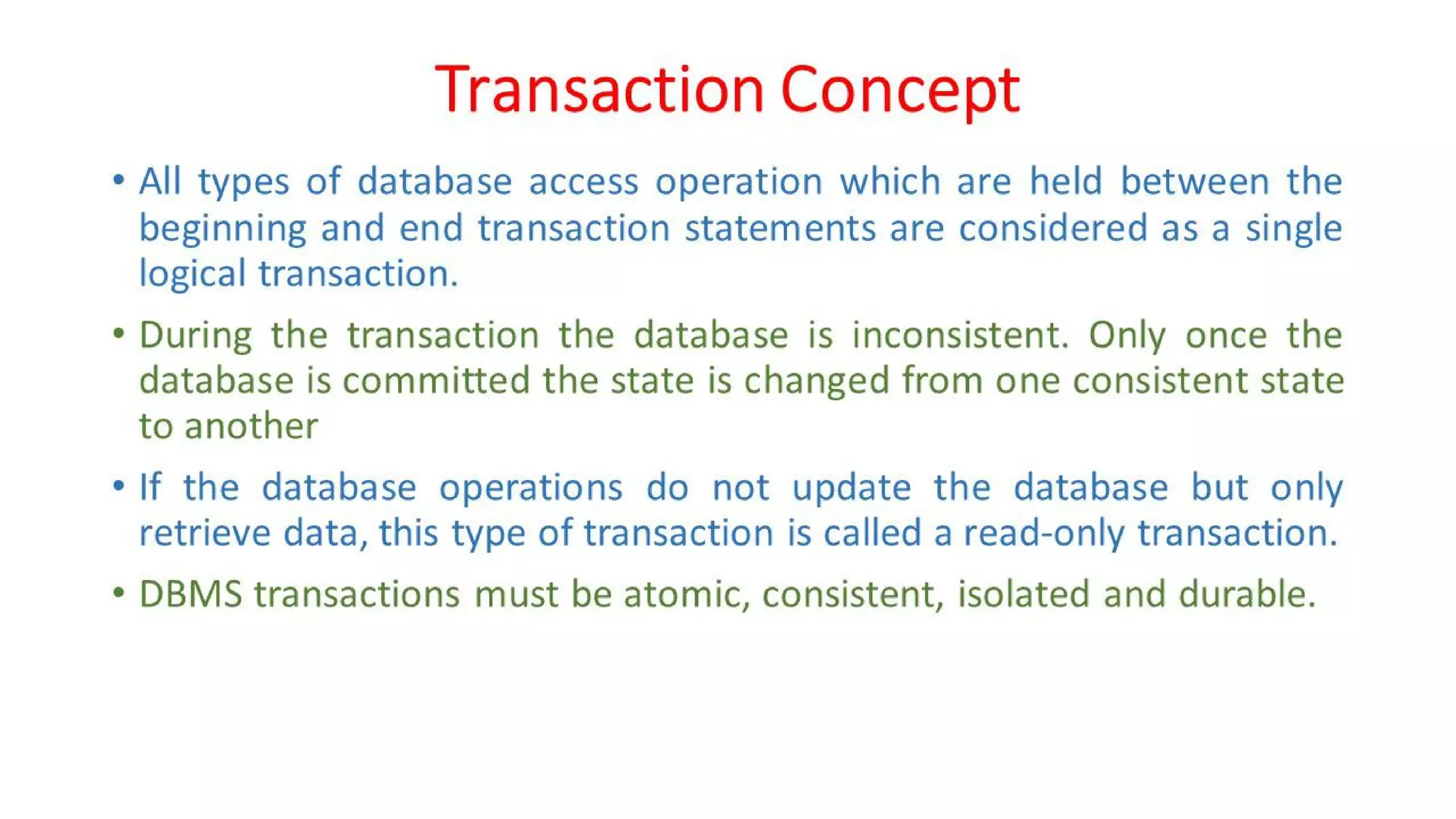 DBMS Unit - 7 - Transaction Processing | PDF | Databases | Computer ...