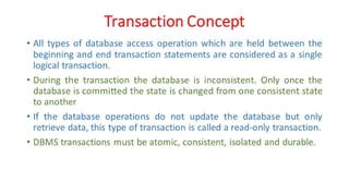 DBMS Unit - 7 - Transaction Processing | PDF