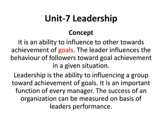 Unit 7 leadership | PPTX