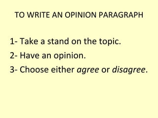 opinion paragraph | PPT