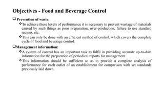 Unit- 7 Planning for Food and beverage control.pptx | Free Download