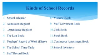 Unit 7 school records | PPT