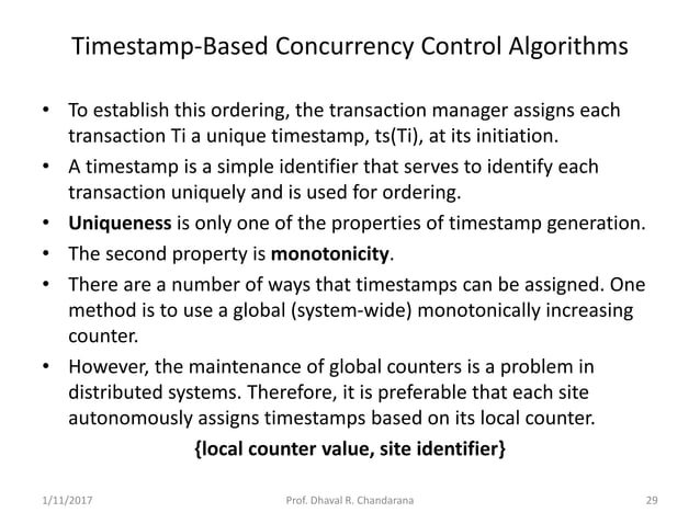 Distributed Dbms Unit 8 Distributed Transaction Management And Concurrency Control Ppt 1112