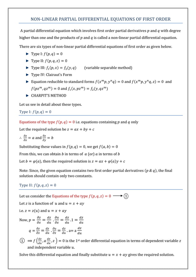 partial diffrentialequations | PDF