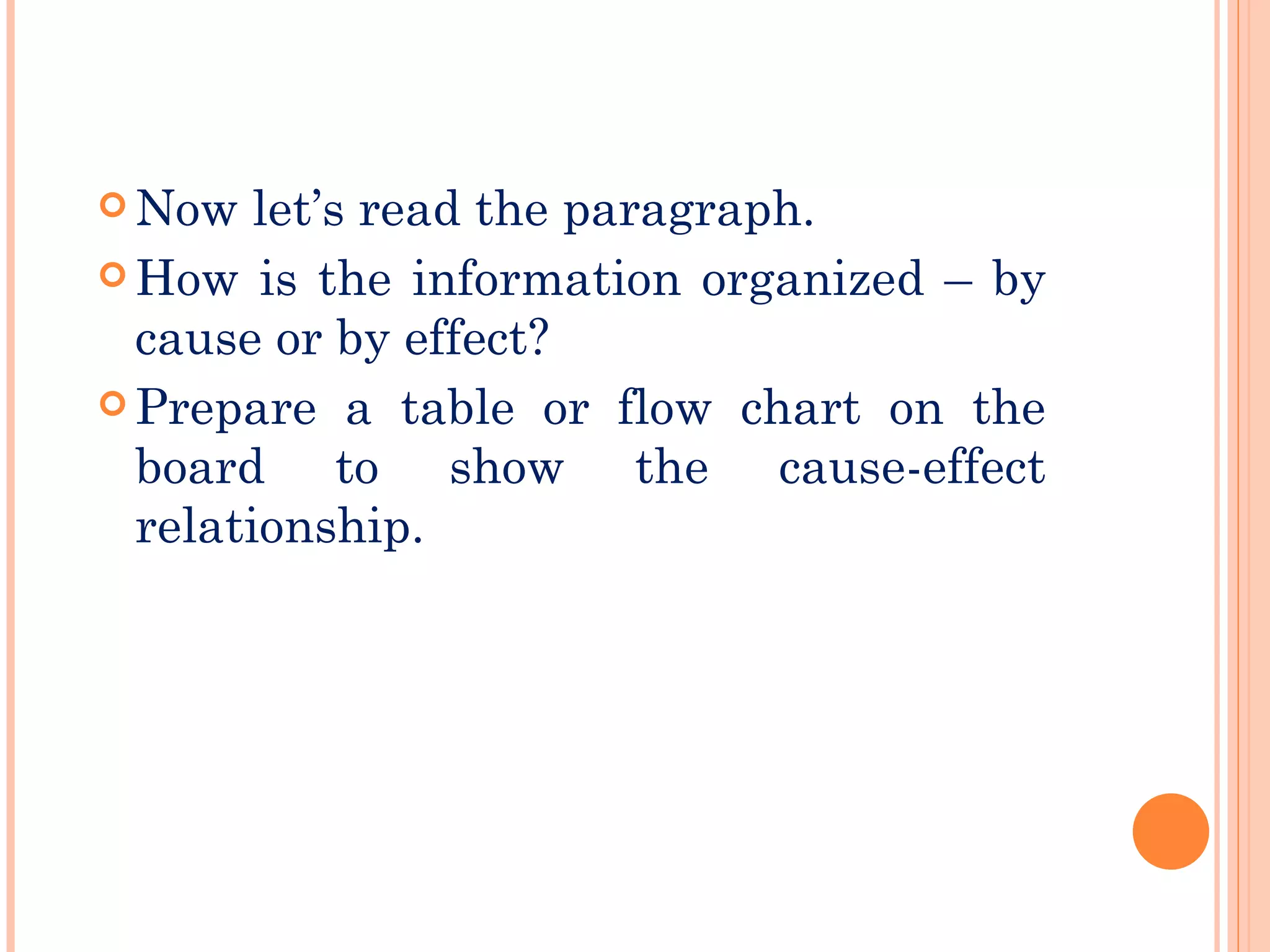 cause & effect paragraph | PPT