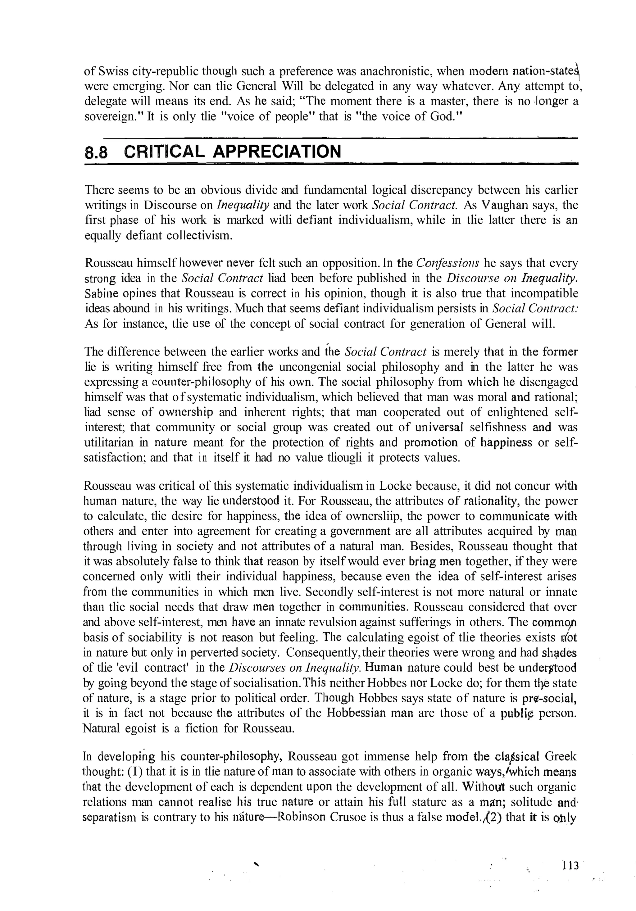 Unit 8 jean jacques rousseau | PDF