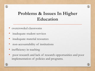 Unit 8 problems & issues in higher education | PPTX