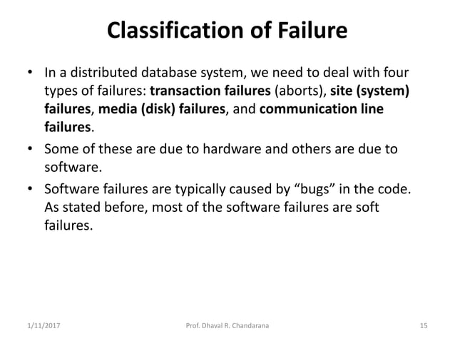 Distributed DBMS - Unit 9 - Distributed Deadlock & Recovery | PPTX