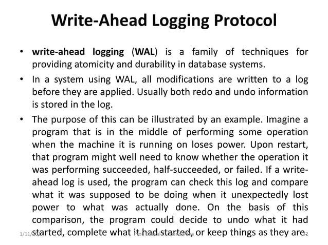 Distributed DBMS - Unit 9 - Distributed Deadlock & Recovery | PPTX