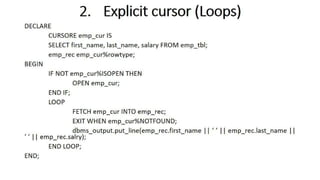DBMS Unit 9 - PL/SQL Concept | PPT
