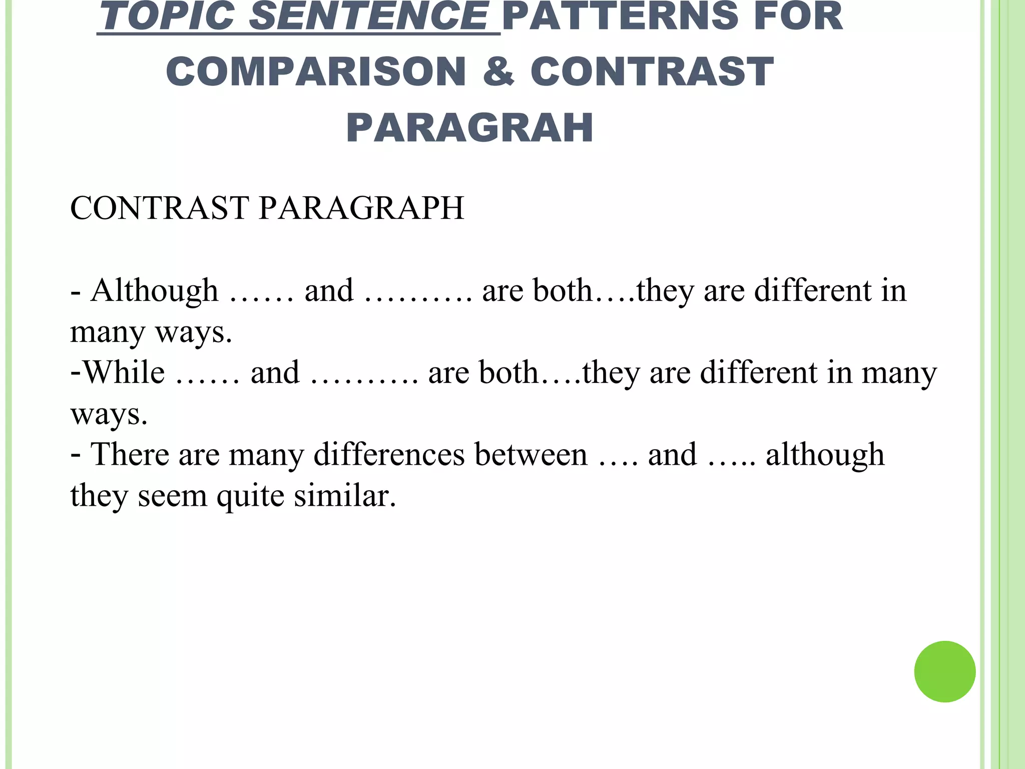 comparison & contrast paragraph | PPT