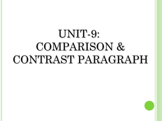 comparison & contrast paragraph | PPT