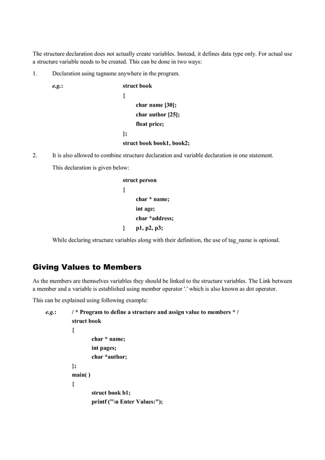 C structure and union | PDF