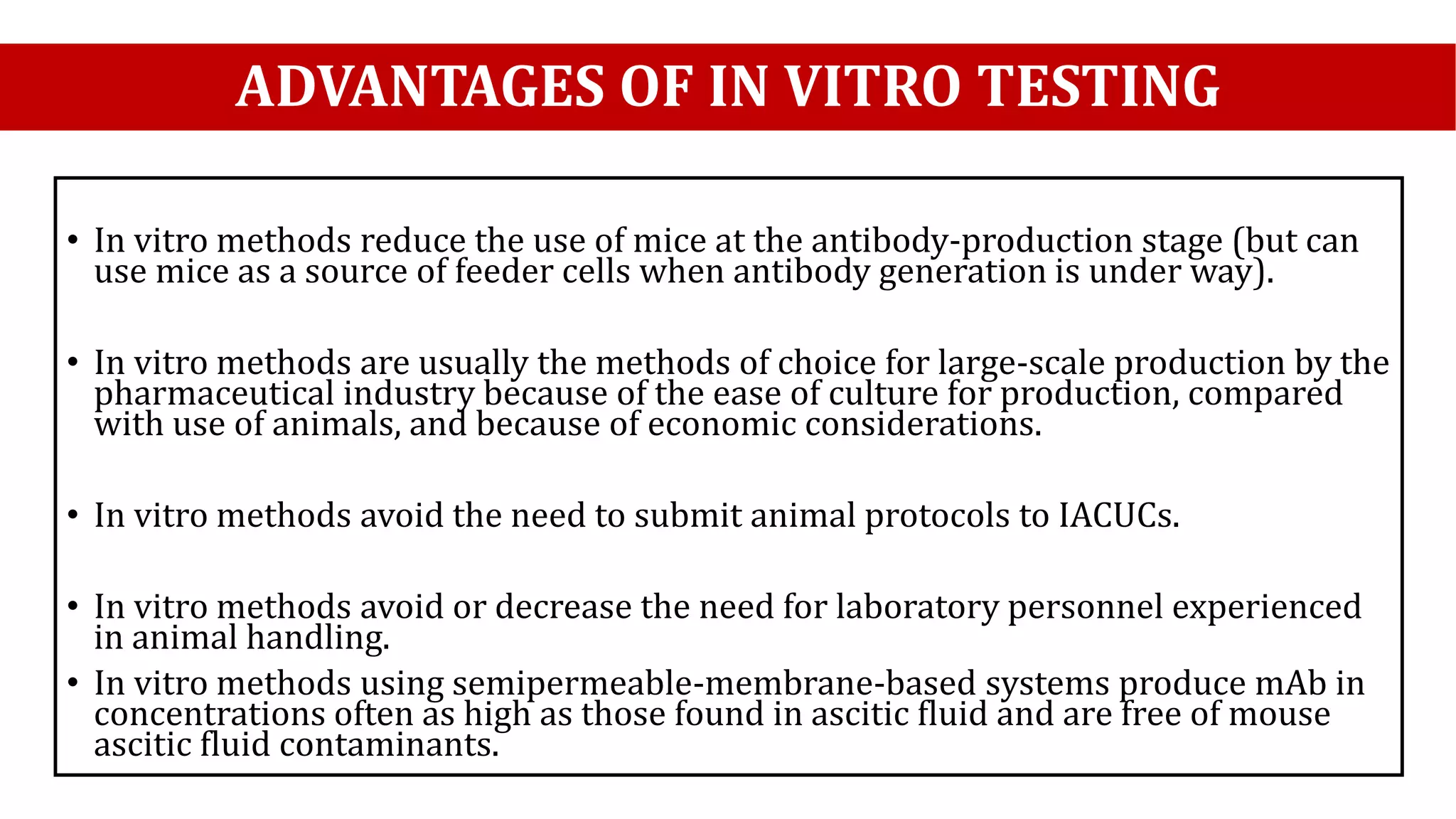 Unit 9 IN VITRO EXPERIMENTATION: ADVANTAGES & DISADVANTAGES | PPTX