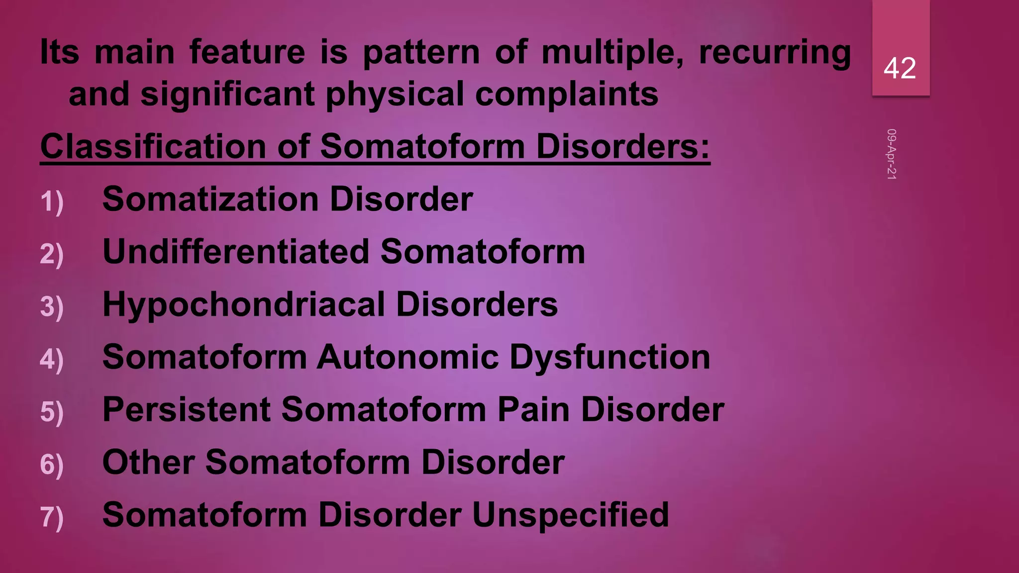 Unit 8 neurotic stress and somatoform, PSYCHIATRIC NURSING | PPTX
