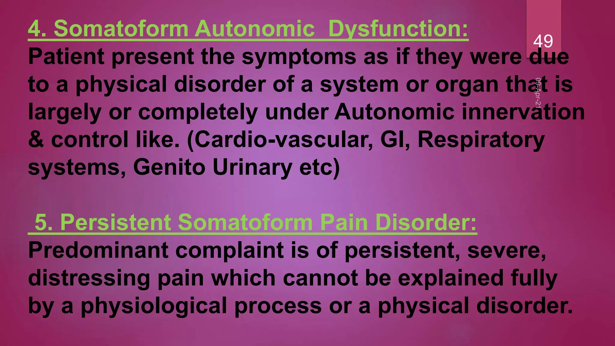 Unit 8 neurotic stress and somatoform, PSYCHIATRIC NURSING | PPTX