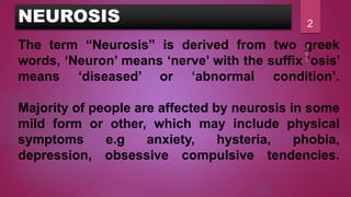 Unit 8 neurotic stress and somatoform, PSYCHIATRIC NURSING | PPTX