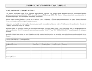 unit-and-integration-plan-checklist for software application.doc
