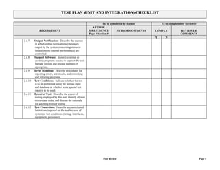 unit-and-integration-plan-checklist for software application.doc