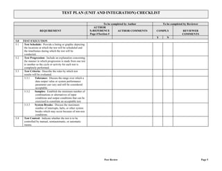 unit-and-integration-plan-checklist for software application.doc