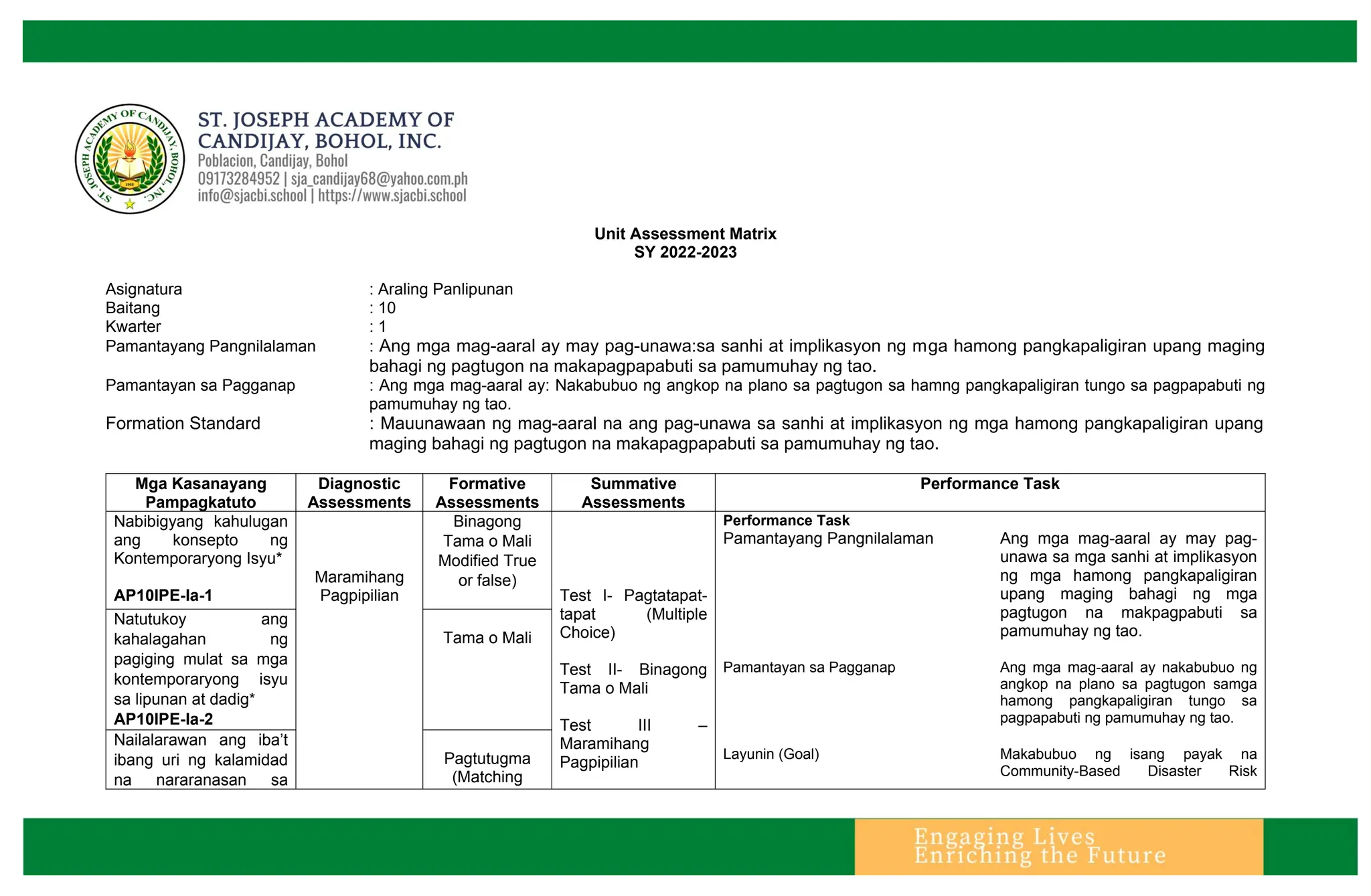 Unit-Assessment-Matrix-in-Araling Panlipunan-Q1.docx