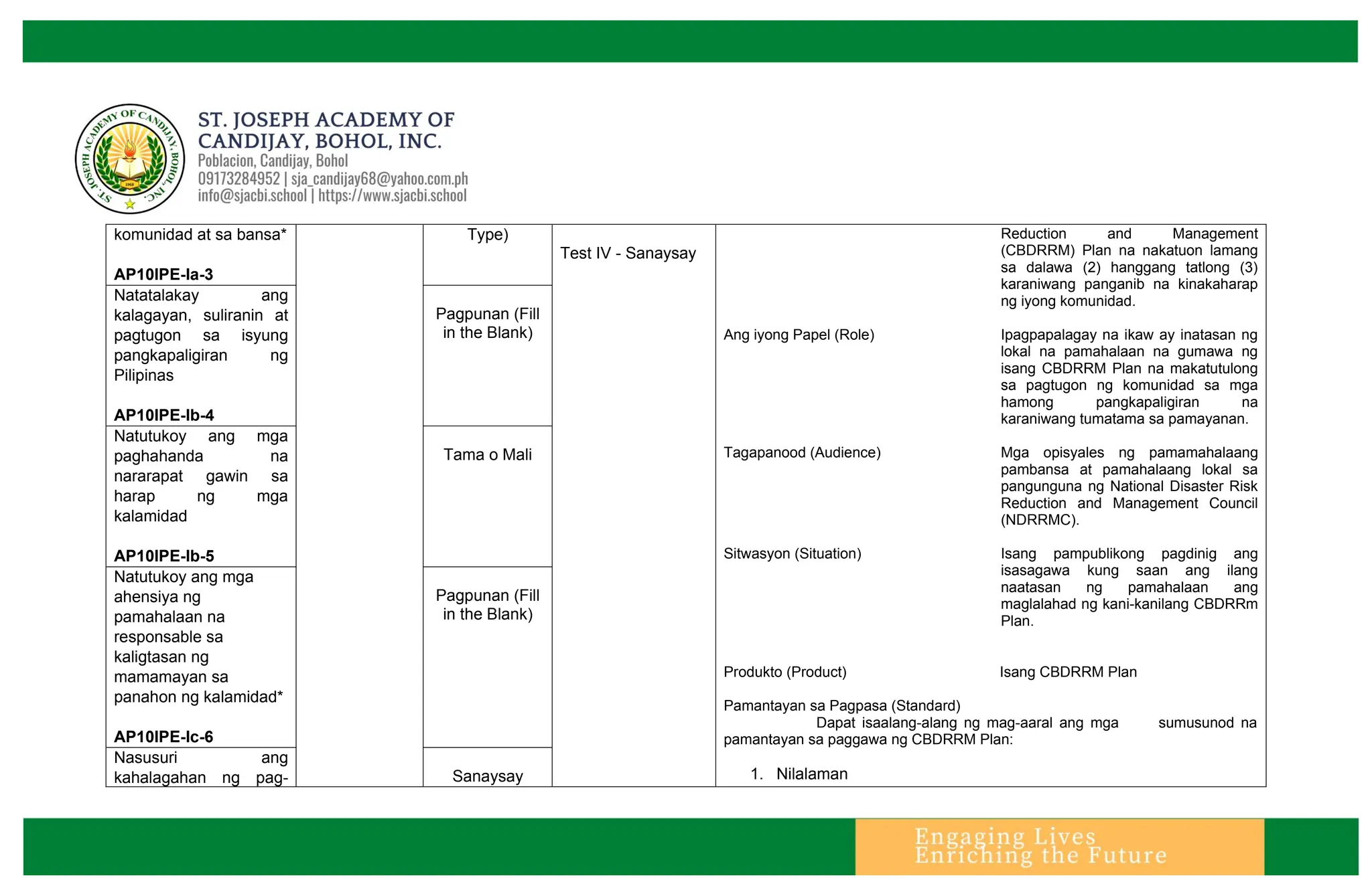 Unit-Assessment-Matrix-in-Araling Panlipunan-Q1.docx