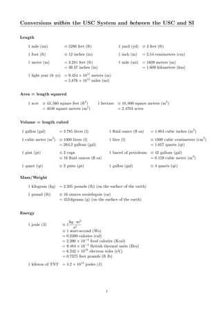 Unit conversions | PDF