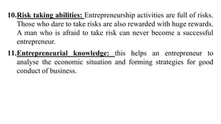 MEANING, DEFINITION AND ELEMENTS OF ENTREPRENEURSHIP | PPTX