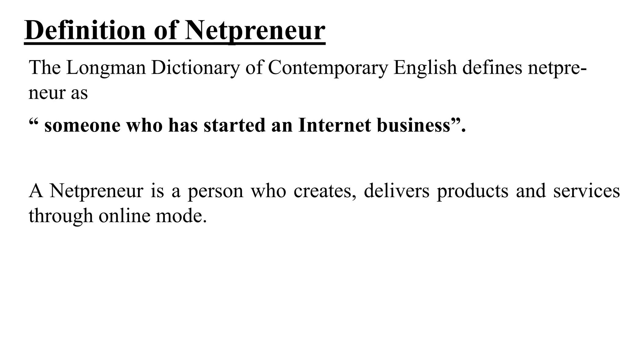IMPORTANCE OF NETPRENEURSHIP | PPTX
