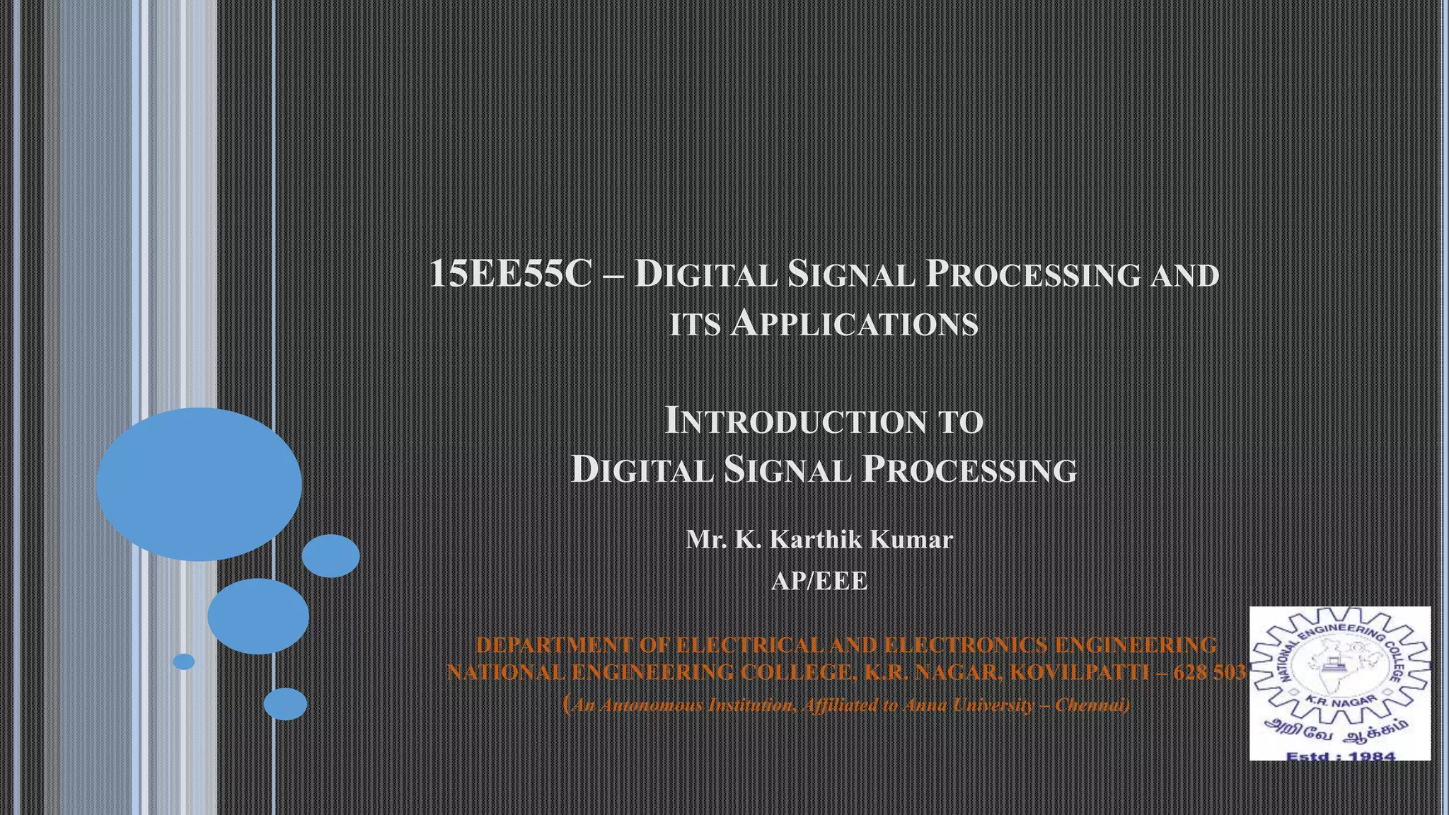Introduction to digital signal processing | PPTX