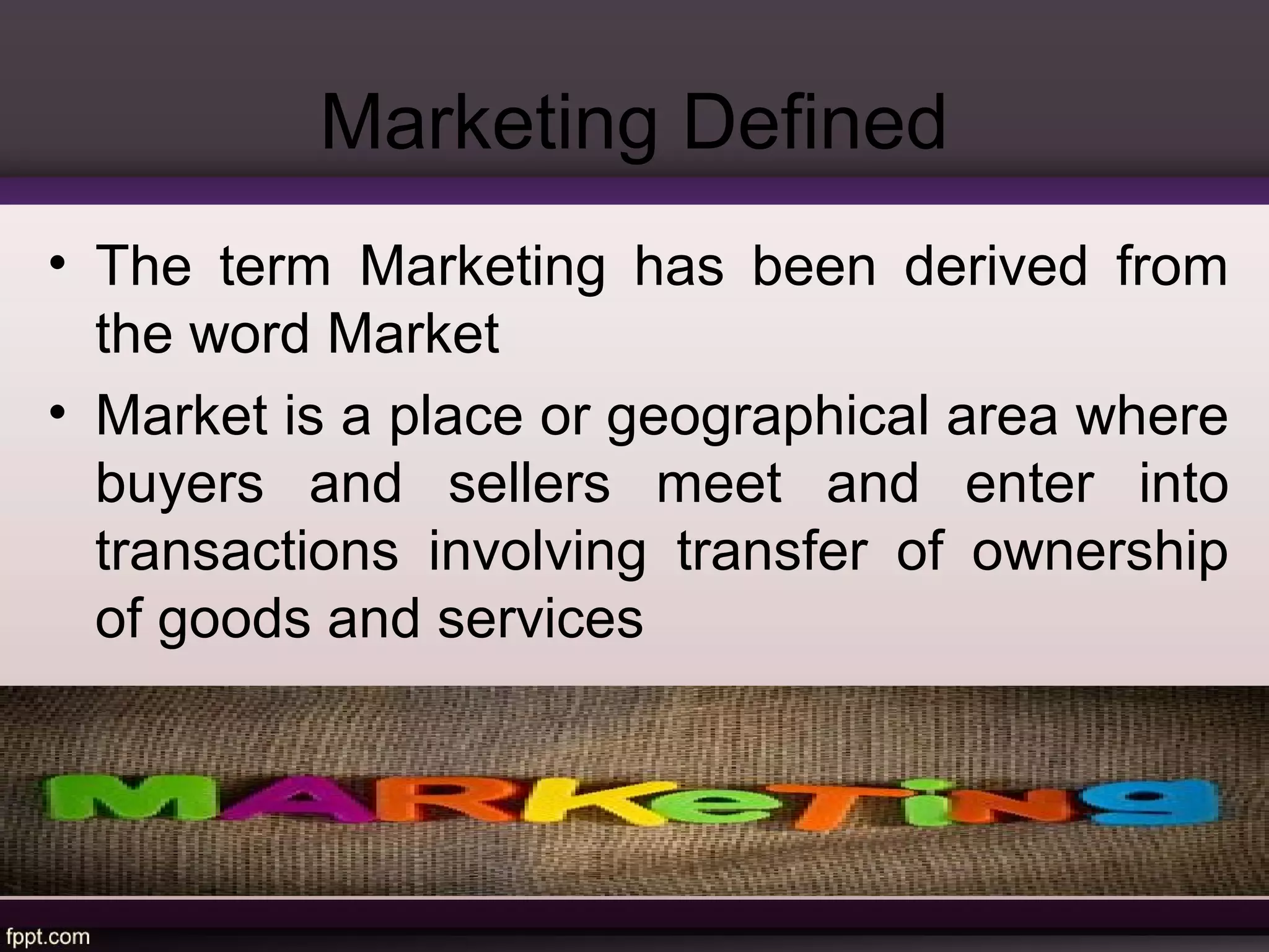 Basics of Marketing Unit-I-BBA-I-SEM-Osmania University | PPT