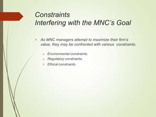 Multinational Financial Management: An Overview | PPTX