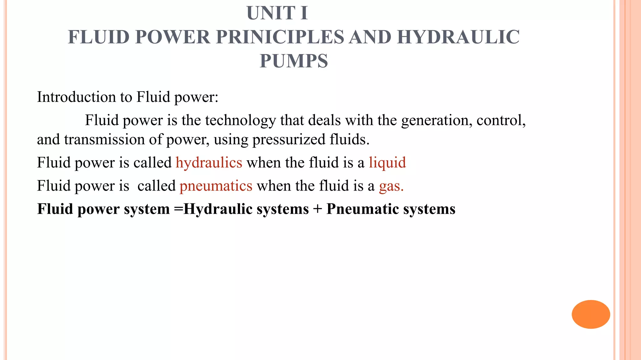 Hyraulics and Pneumatics | PPTX