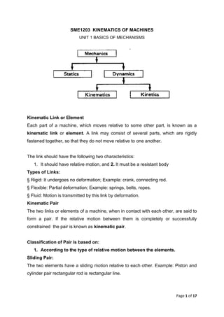 Kinematics of machines | PDF