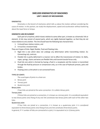 Kinematics of machines | PDF
