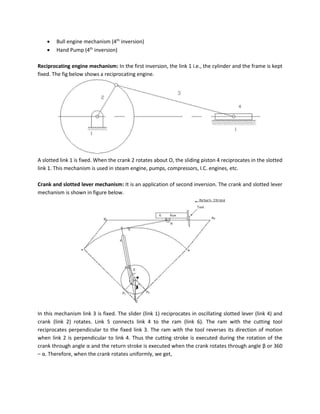 Kinematics of machines | PDF