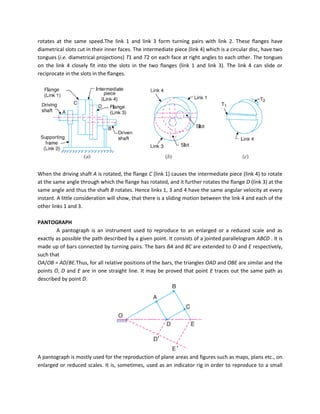 Kinematics of machines | PDF