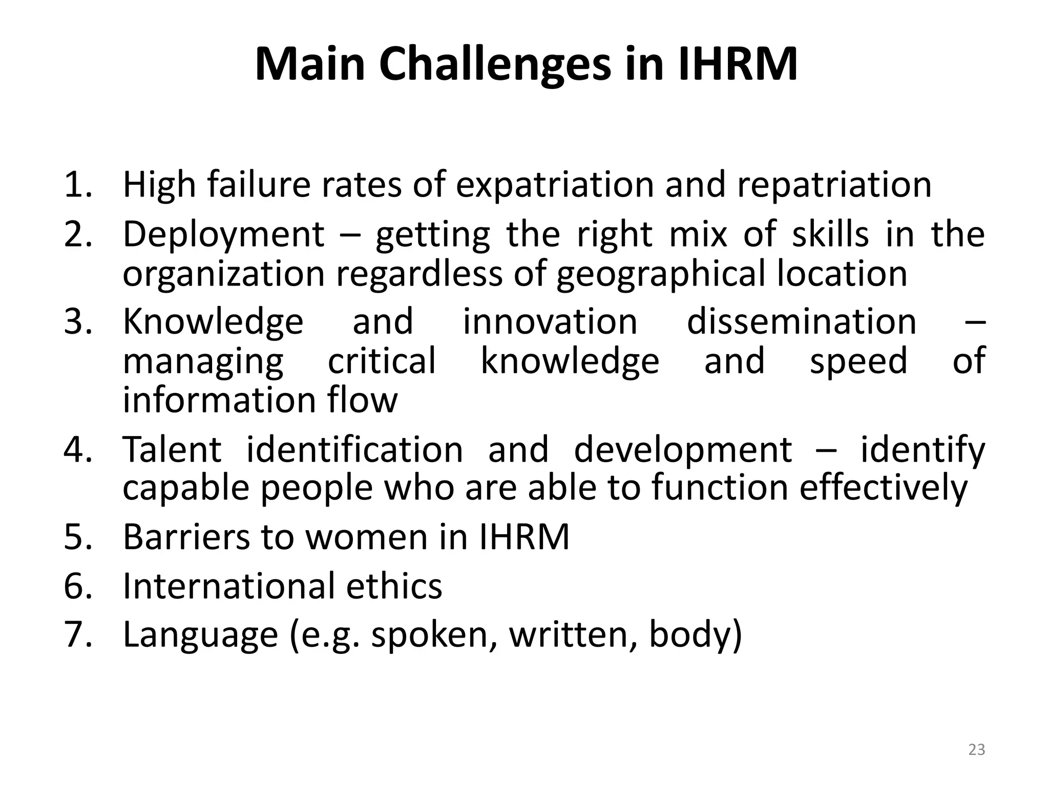 International human resources management | PDF