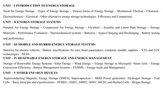 ENERGY STORAGE DEVICES INTRODUCTION UNIT-I | PPT