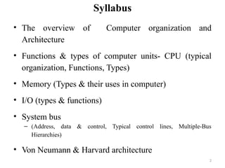 Computer Architecture and Organization CAO | PPTX | Data Storage and ...