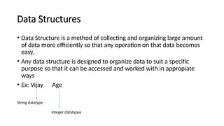 Introduction to datastructures presentation | PPT