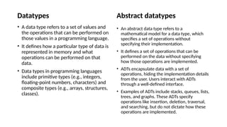Introduction to datastructures presentation | PPTX